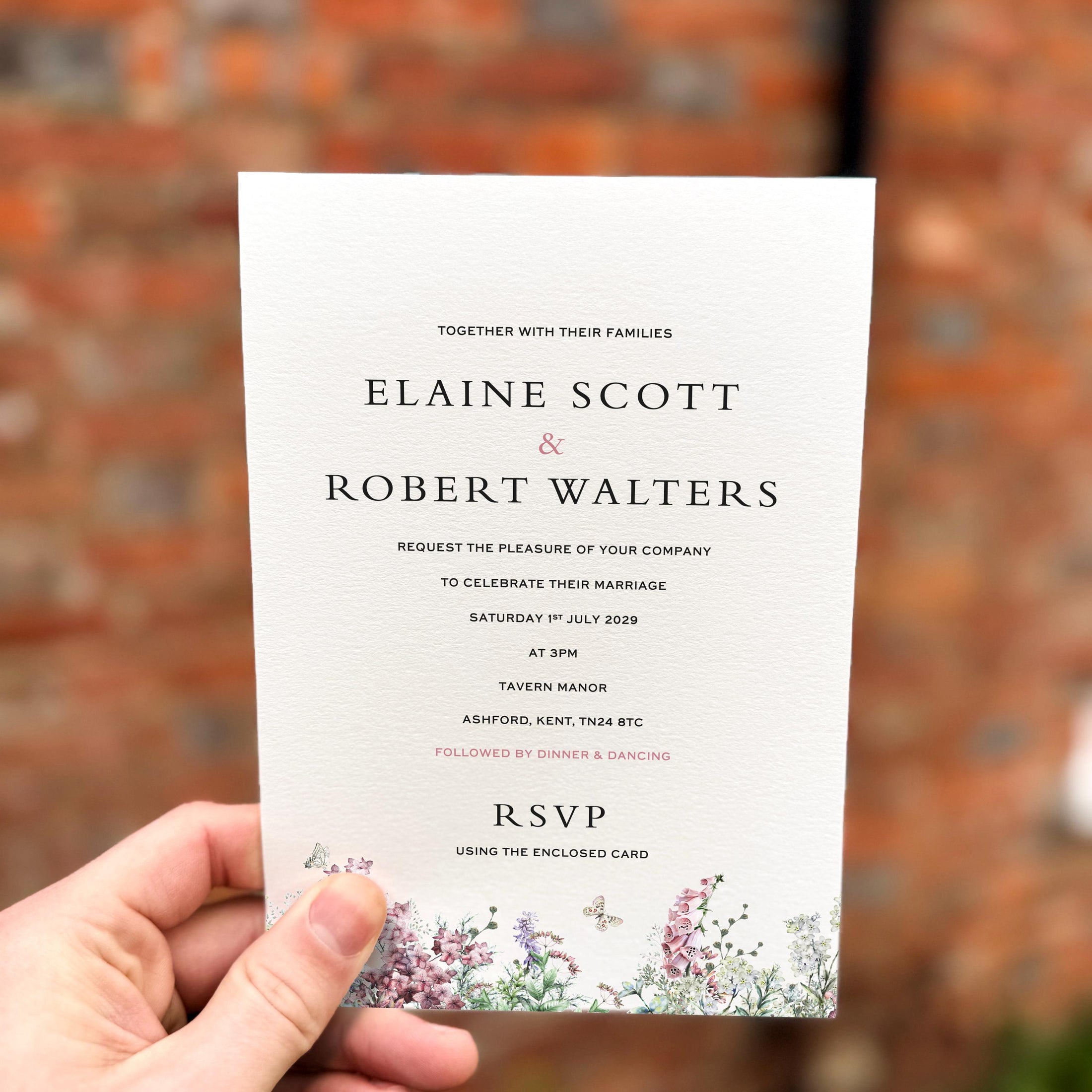 Wildflower Wedding Invitation – Meadow Floral Design – TavernCreative